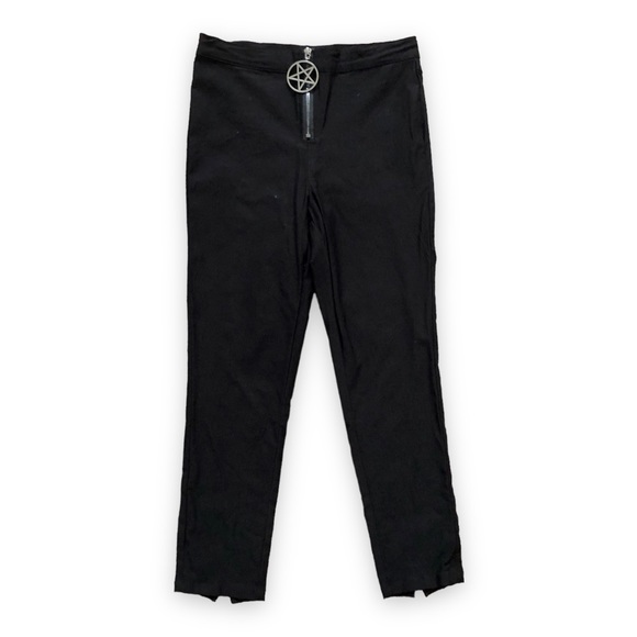 Killstar | Pants & Jumpsuits | Killstar Black Hula Hades Capri Pants Pentagram Exposed Zipper ...